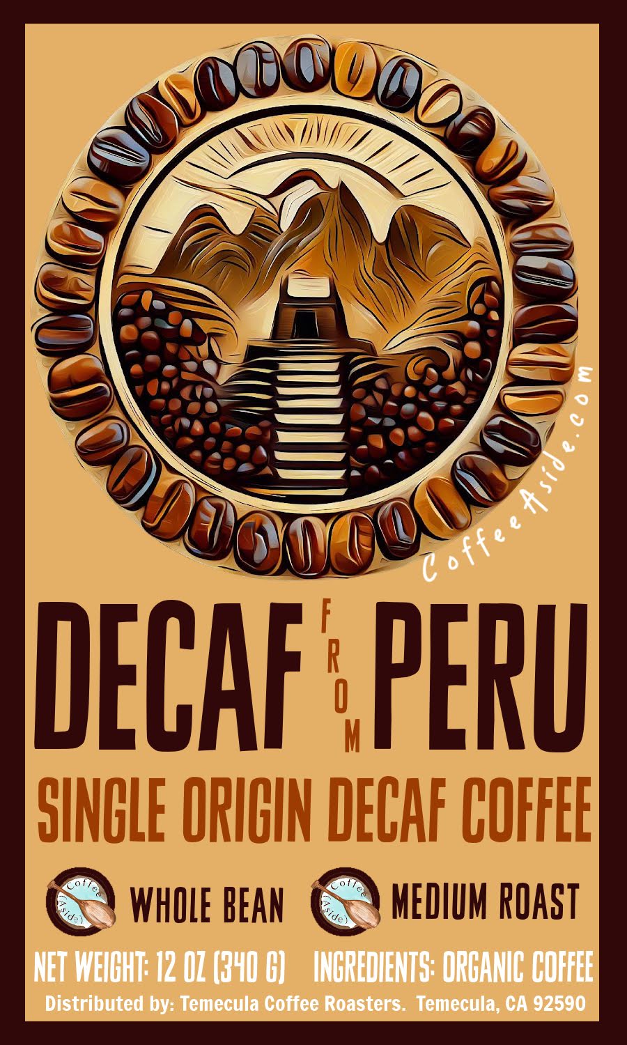 FAIRTRADE® Organic DECAF Peru Single Origin; 12oz [FREE SHIPPING ...